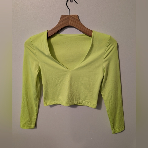 Tops | Vibrant Lime Green Crop Top | Poshmark